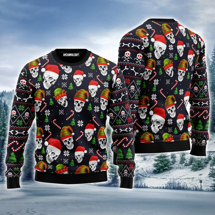 Skull Face Christmas Ugly Sweater For Men & Women, Perfect Outfit For ...