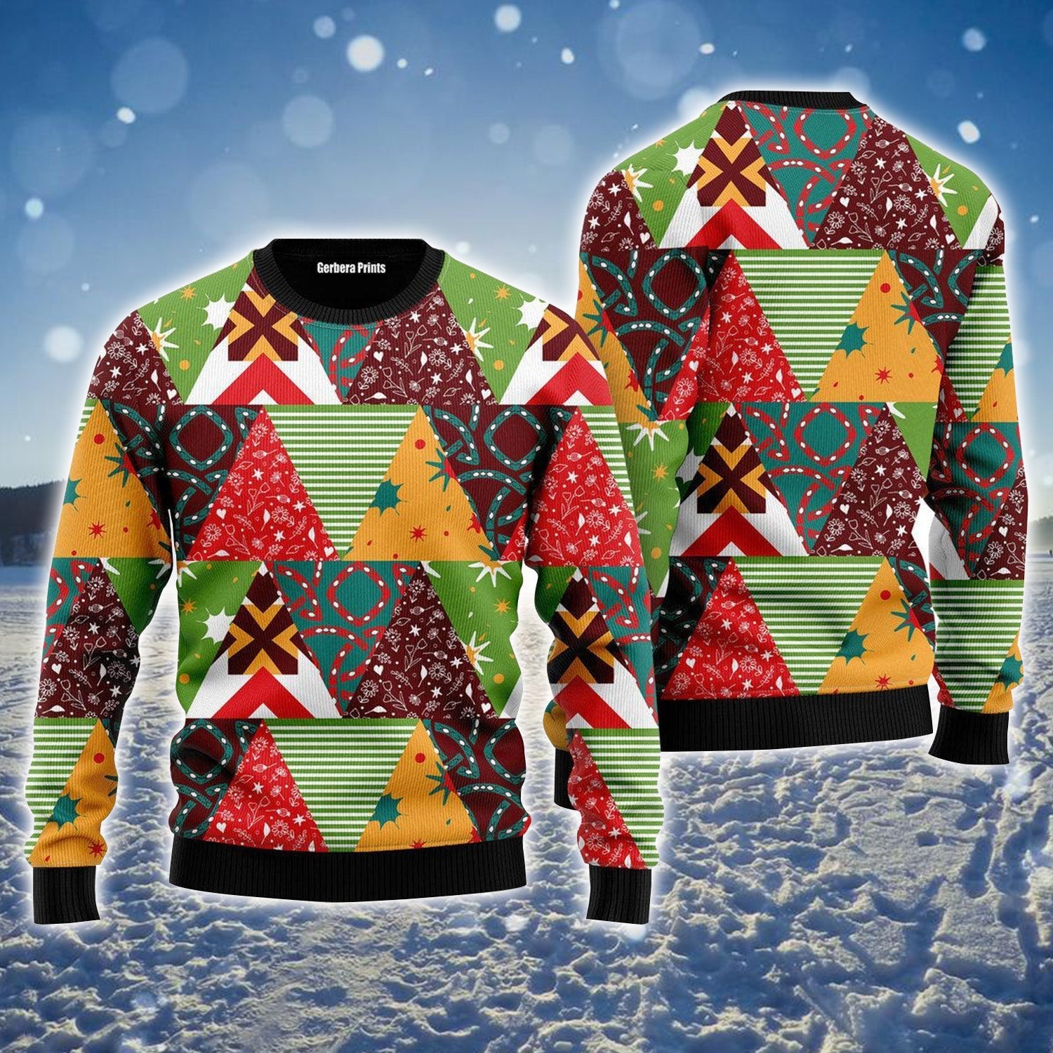 Colorful Triangles Xmas Ugly Sweater For Men & Women, Perfect Outfit F ...