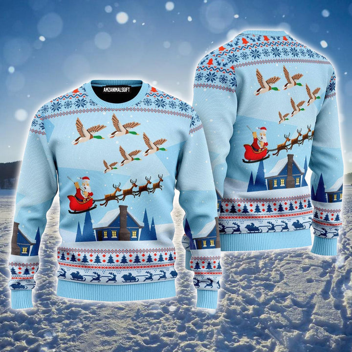 Santa Duck Hunting Ugly Sweater For Men & Women, Perfect Outfit For Ch ...